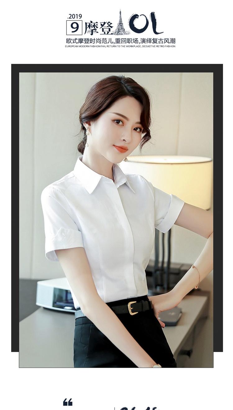 XT_Q633#棉质短袖衬衫女 斜纹棉