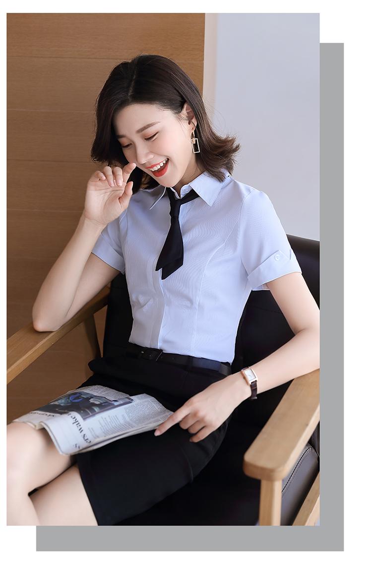 XT_Q633#棉质短袖衬衫女 斜纹棉