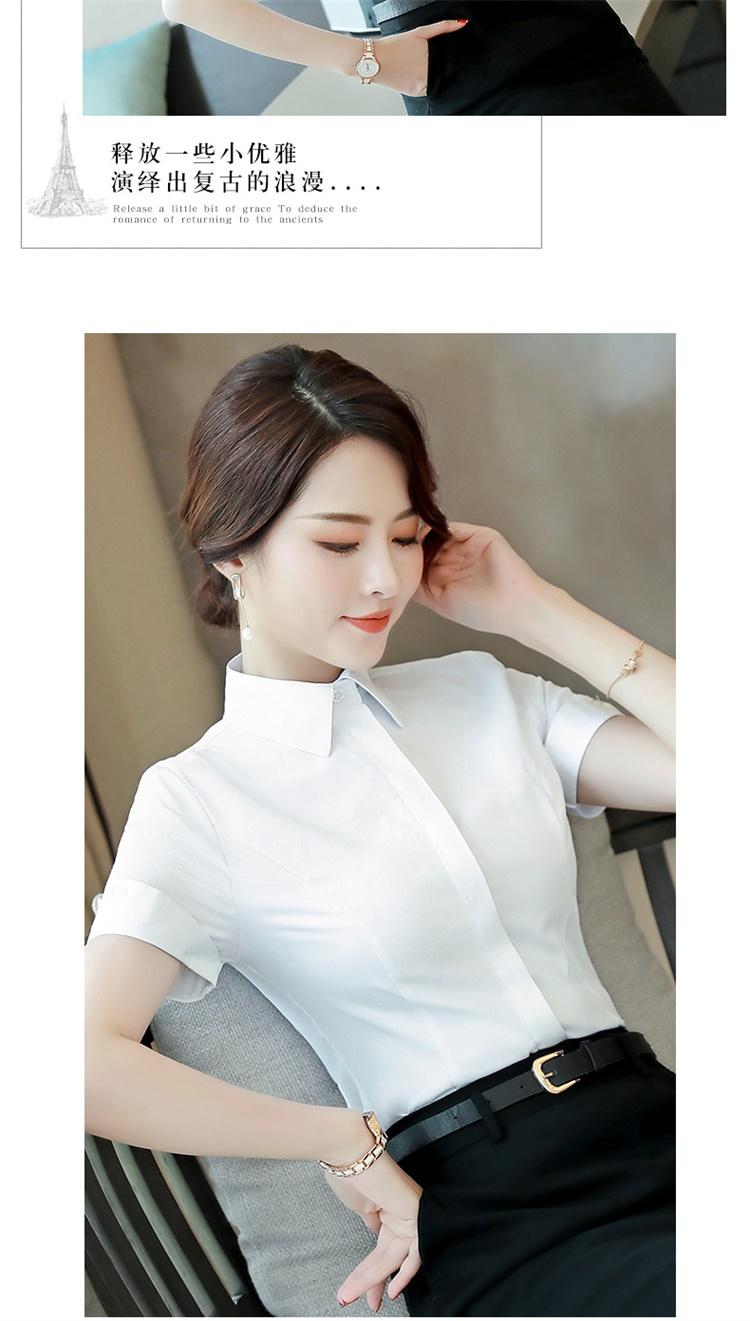 XT_Q633#棉质短袖衬衫女 斜纹棉