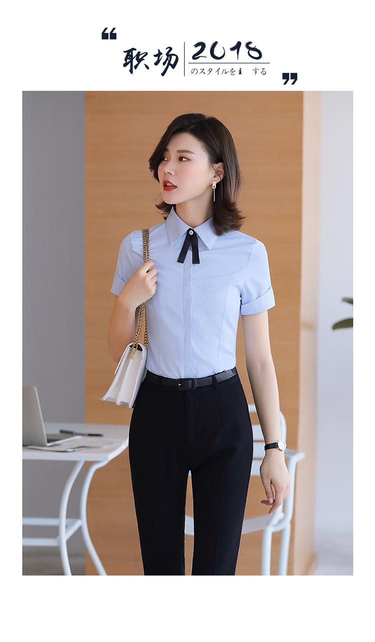 XT_Q633#棉质短袖衬衫女 斜纹棉