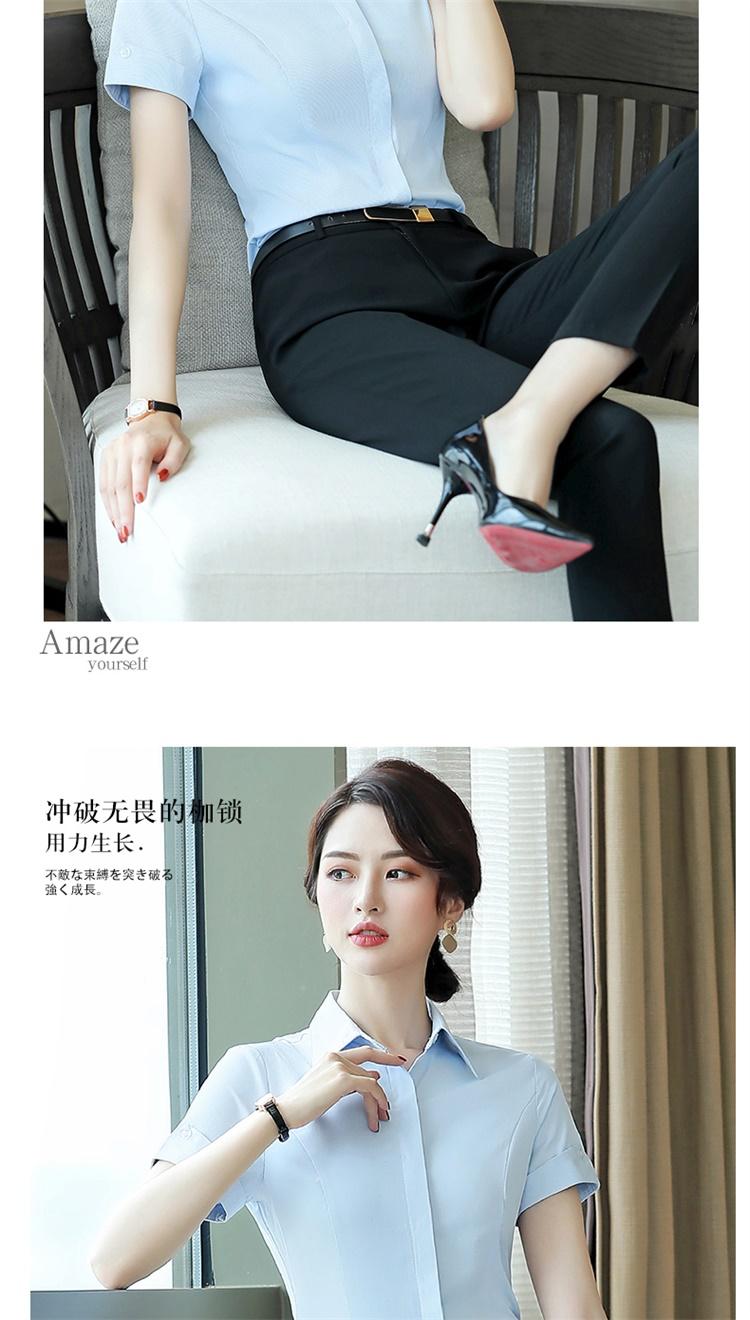 XT_Q633#棉质短袖衬衫女 斜纹棉