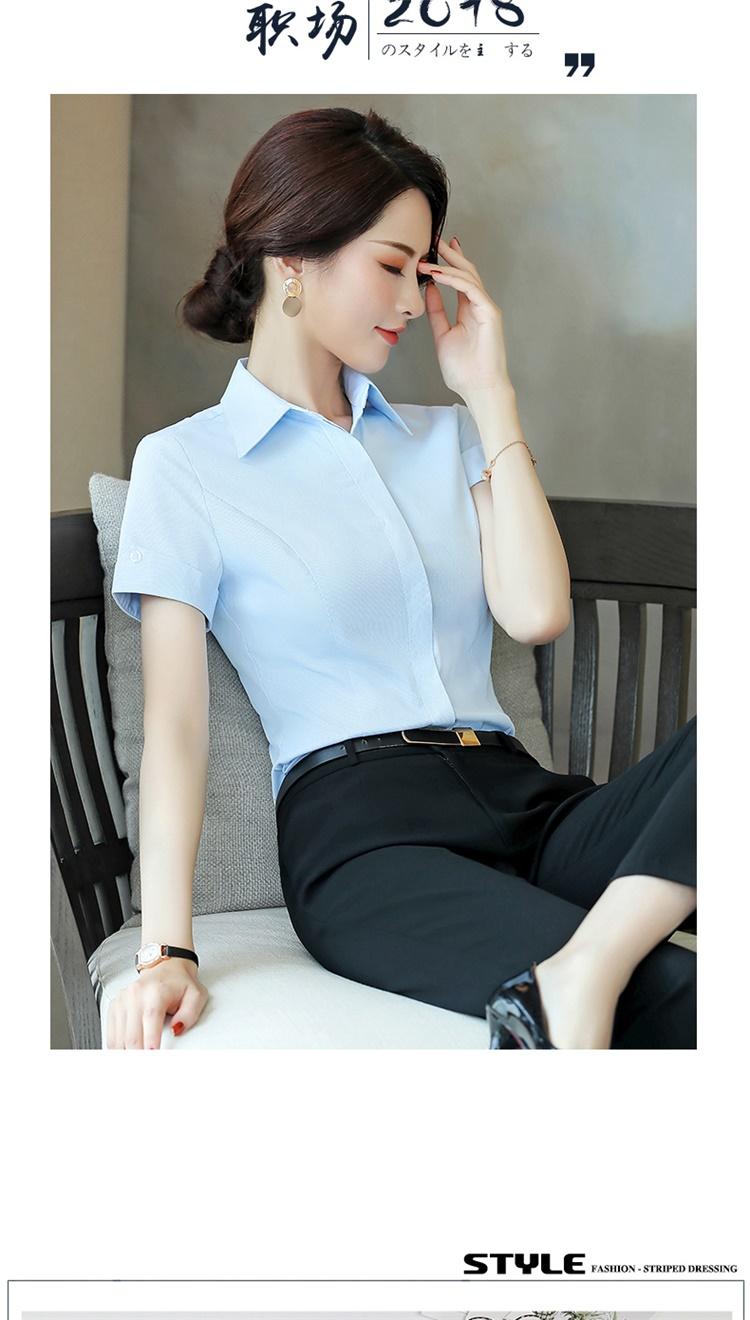 XT_Q633#棉质短袖衬衫女 斜纹棉