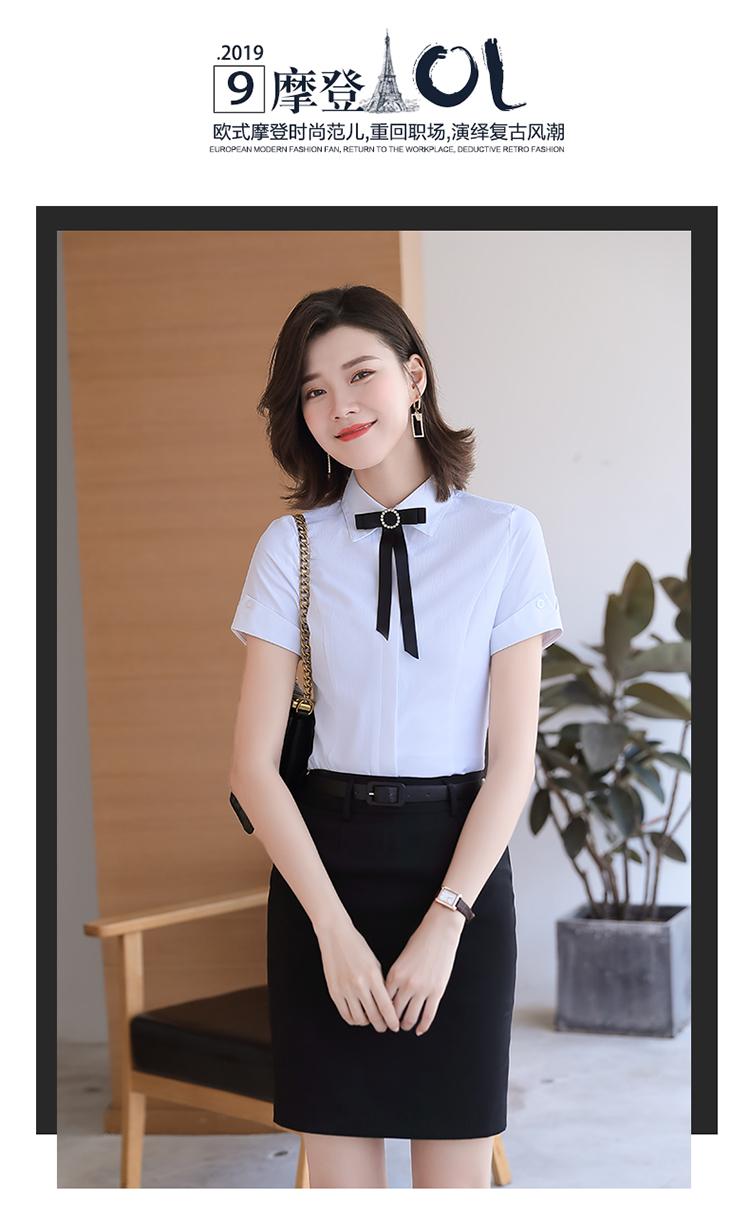 XT_Q633#棉质短袖衬衫女 斜纹棉